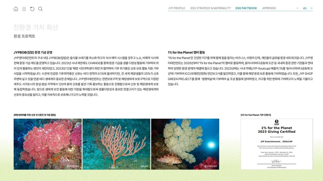 JYP엔터테인먼트, 올 ESG 평가 최고등급 ‘AA’ 획득 "눈길"